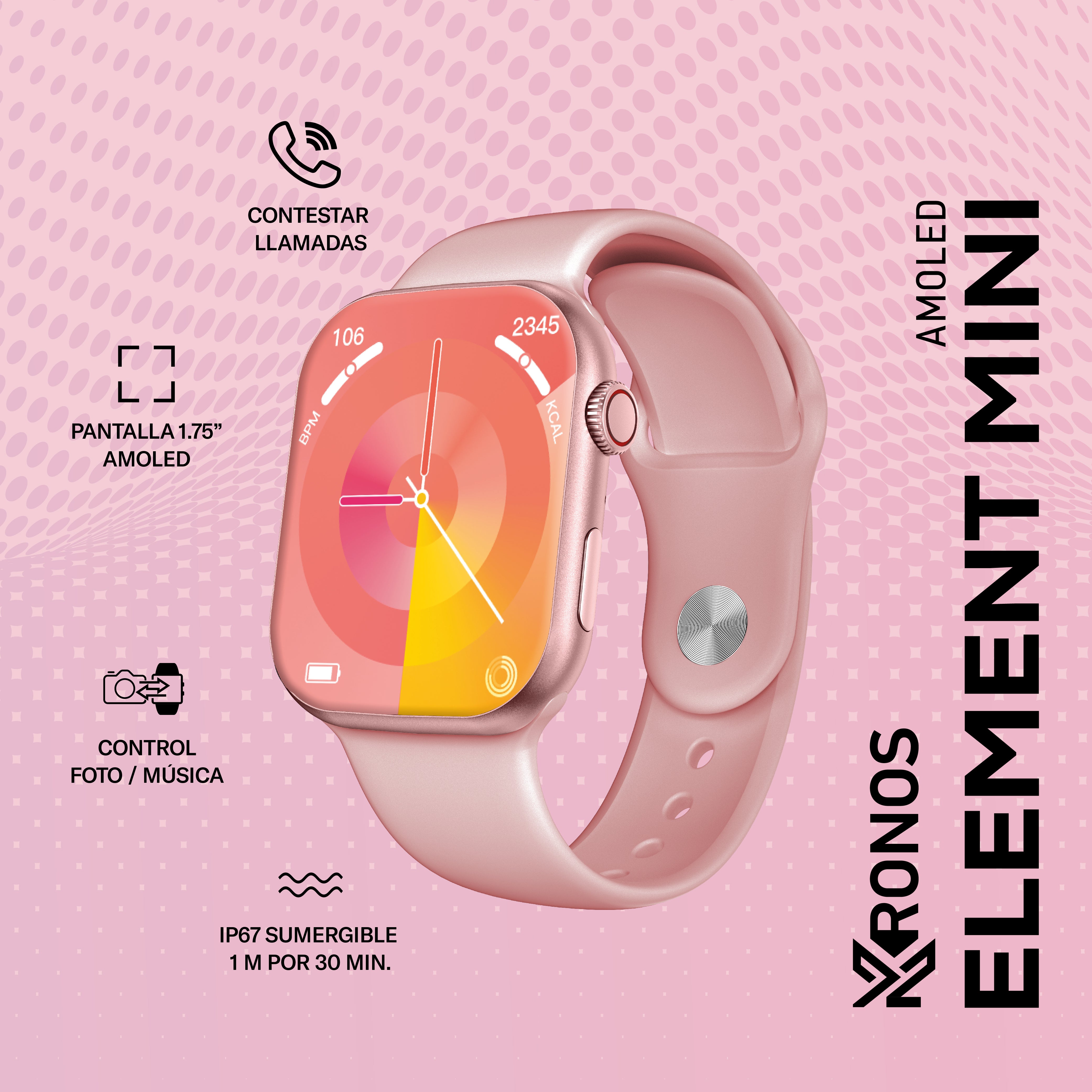 Smartwatch reloj inteligente | STF Kronos Element Mini | Pantalla AMOL ...