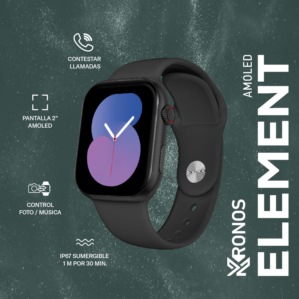 Smartwatch Reloj Kronos Element STF Pantalla Amoled 2" Resistencia al – Stf