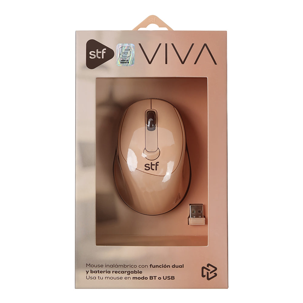 Mouse inalámbrico óptico STF VIVA! 10m función dual rosa – Stf