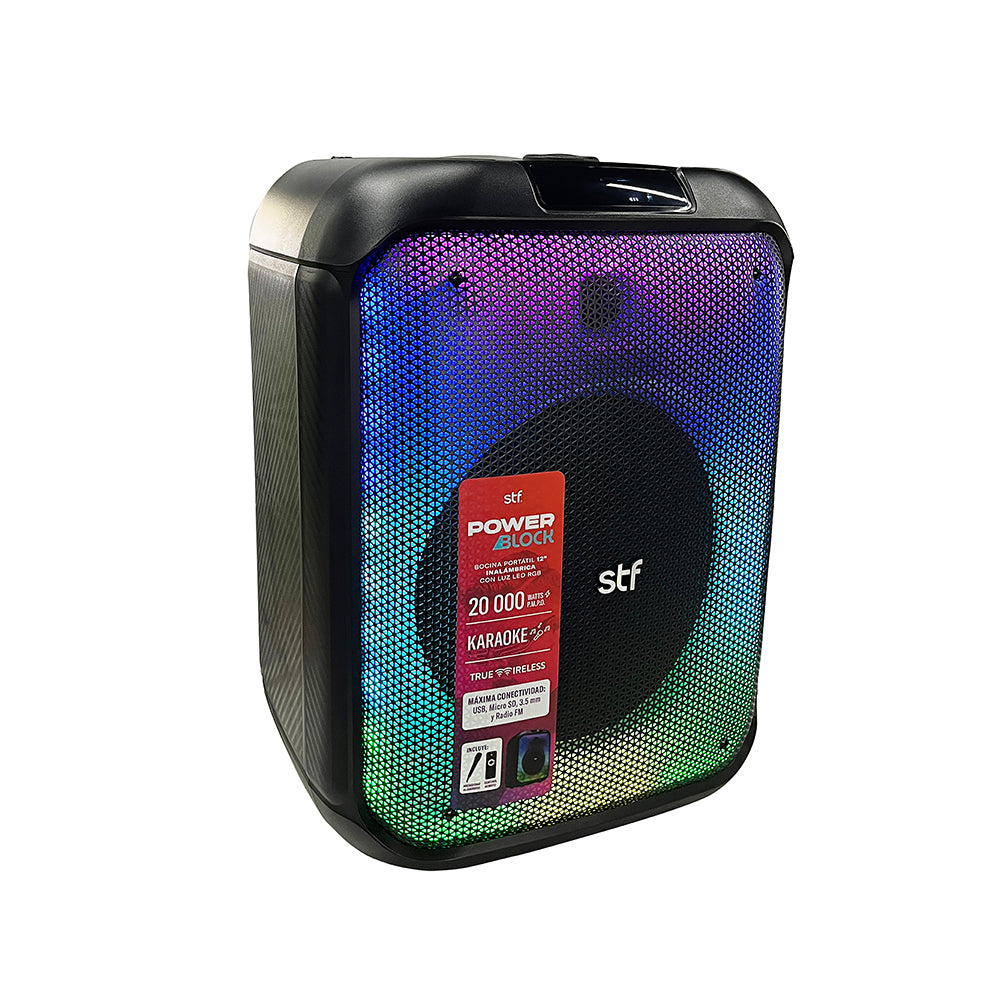 Bocina Inalámbrica portátil Power Block: 12" pulgadas, 4hrs uso, 40W, – Stf