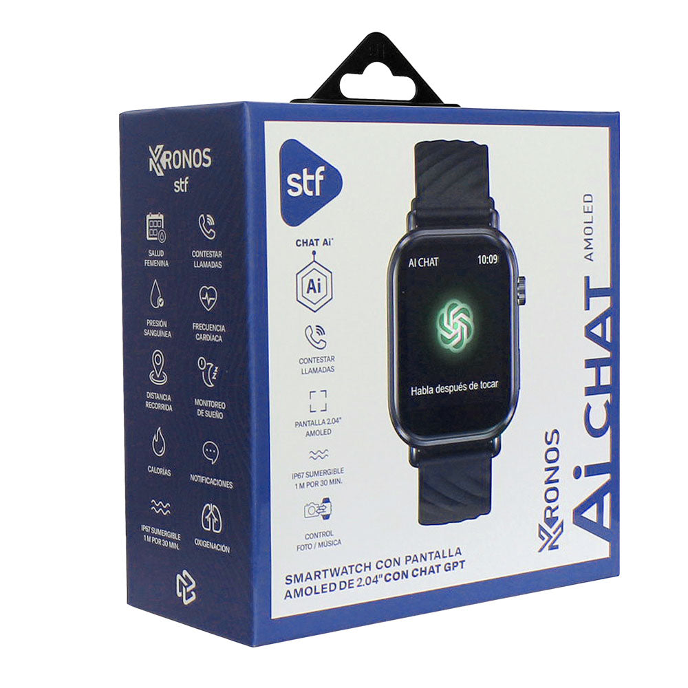 Kronos AI CHAT Smartwatch AMOLED 2" con ChatGPT y control por voz – Stf