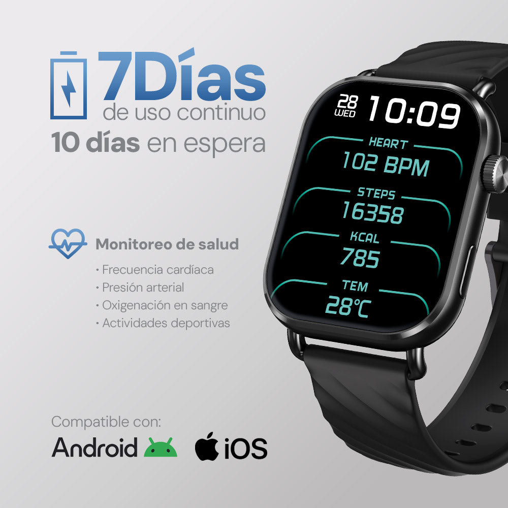 Kronos AI CHAT Smartwatch AMOLED 2" con ChatGPT y control por voz – Stf