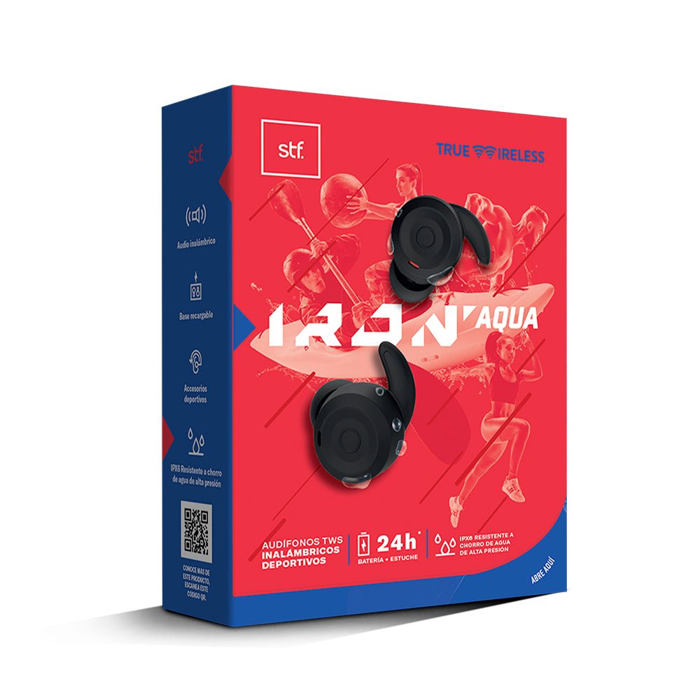 Audífonos Inalámbricos Tws Iron Aqua STF 24hrs Uso Protección IPX6 – Stf